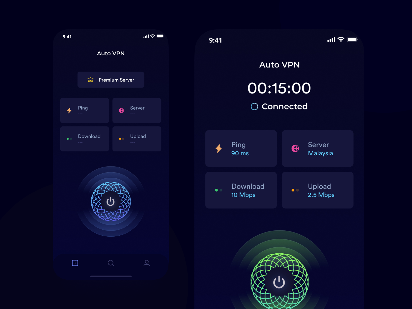 VPN APP UI KIT by Weapplinse Technologies LLP on Dribbble