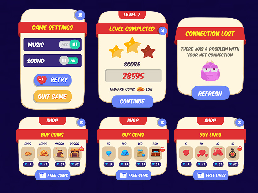 Game Panels by CreativeRush on Dribbble