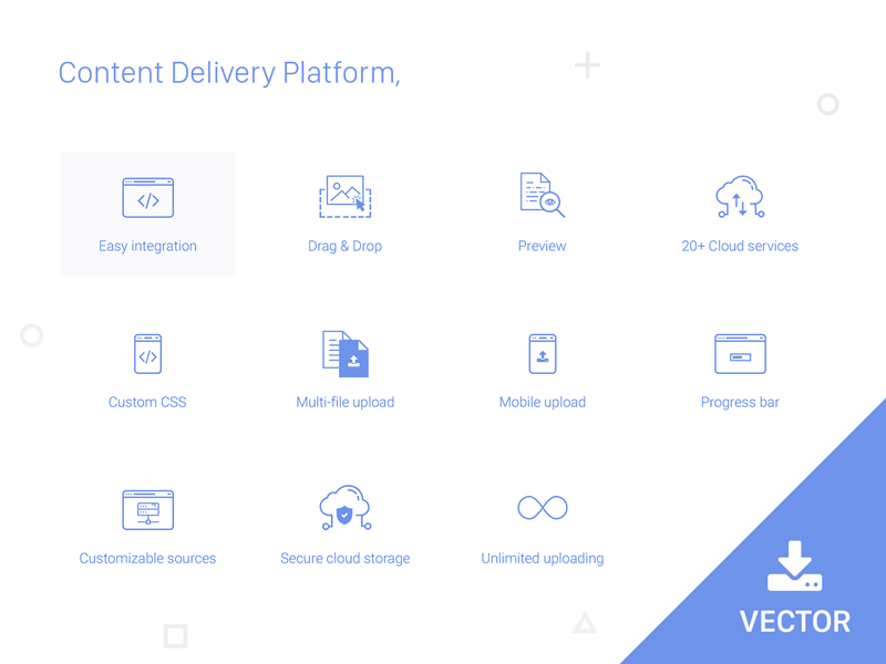 Content Delivery Platform Icons by Arjun Patel on Dribbble