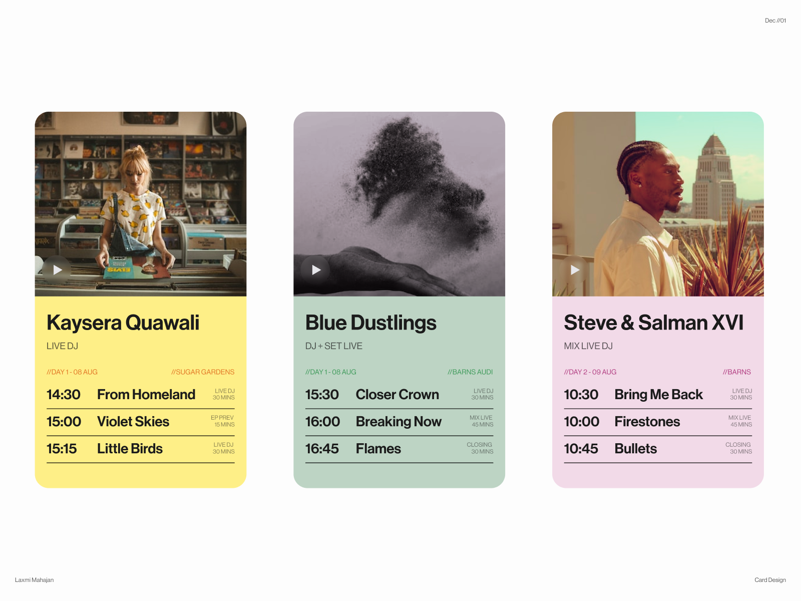 Card Design Inspiration by Laxmi Mahajan on Dribbble