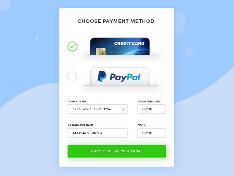 Payment Page Design by Makhan Singh on Dribbble
