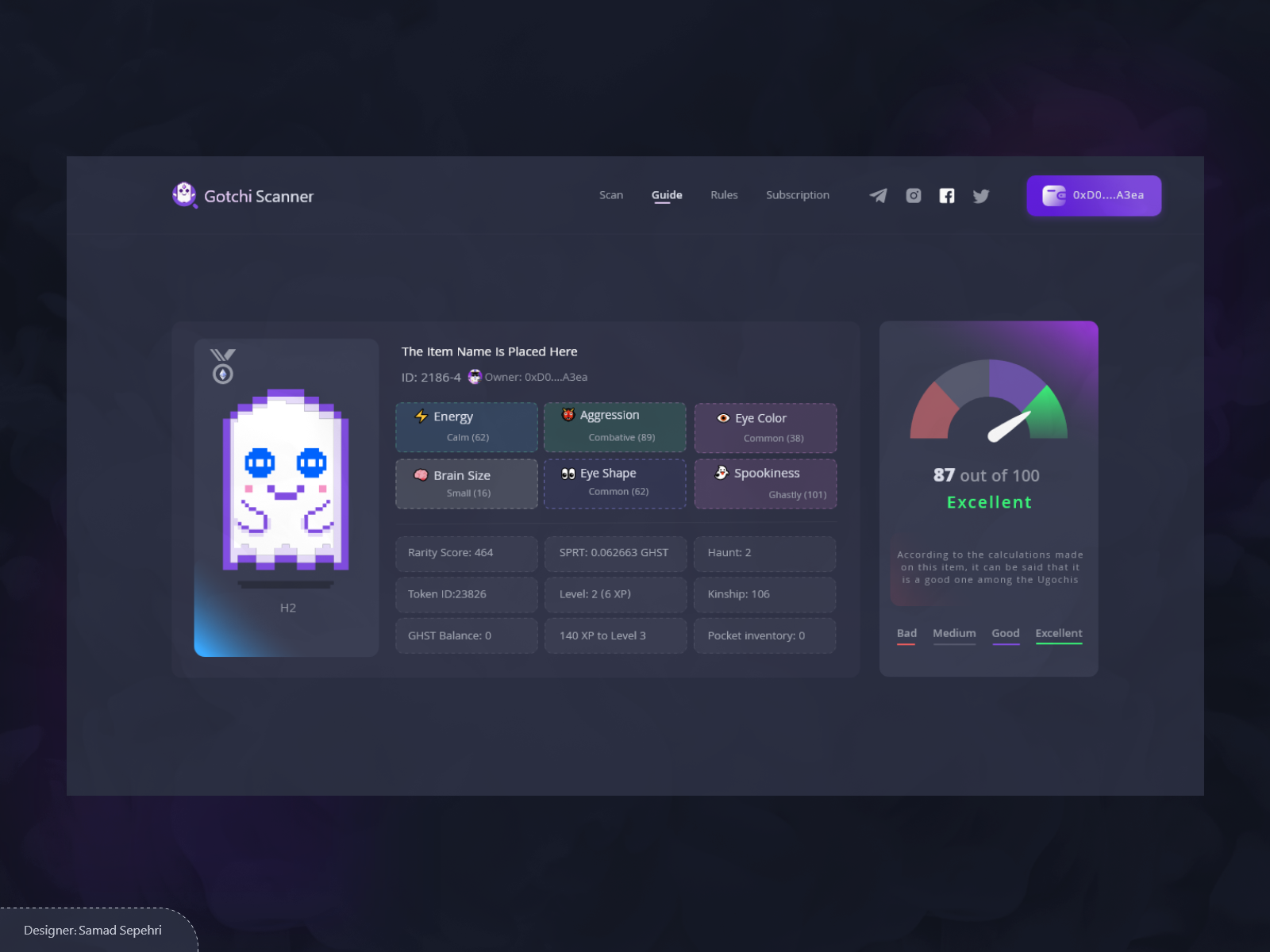 Gotchi Scanner NFT Gaming by Samad Sepehri on Dribbble