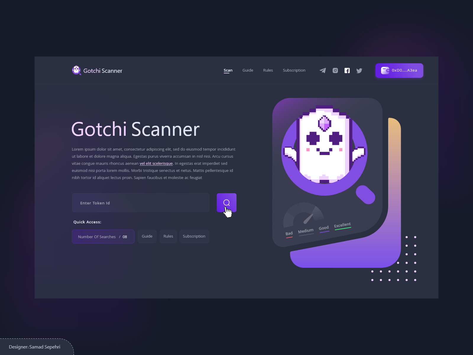 Gotchi Scanner NFT Gaming (Aavegotchi) by Samad Sepehri on Dribbble