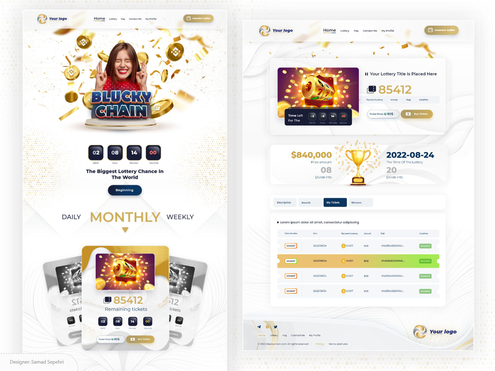 Lottery Site Ui Ux by Samad Sepehri on Dribbble