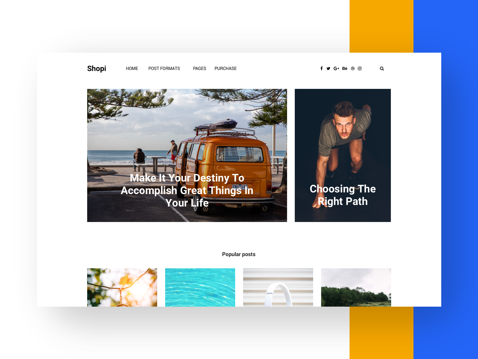 Home page for blog by Sreerag Nath on Dribbble