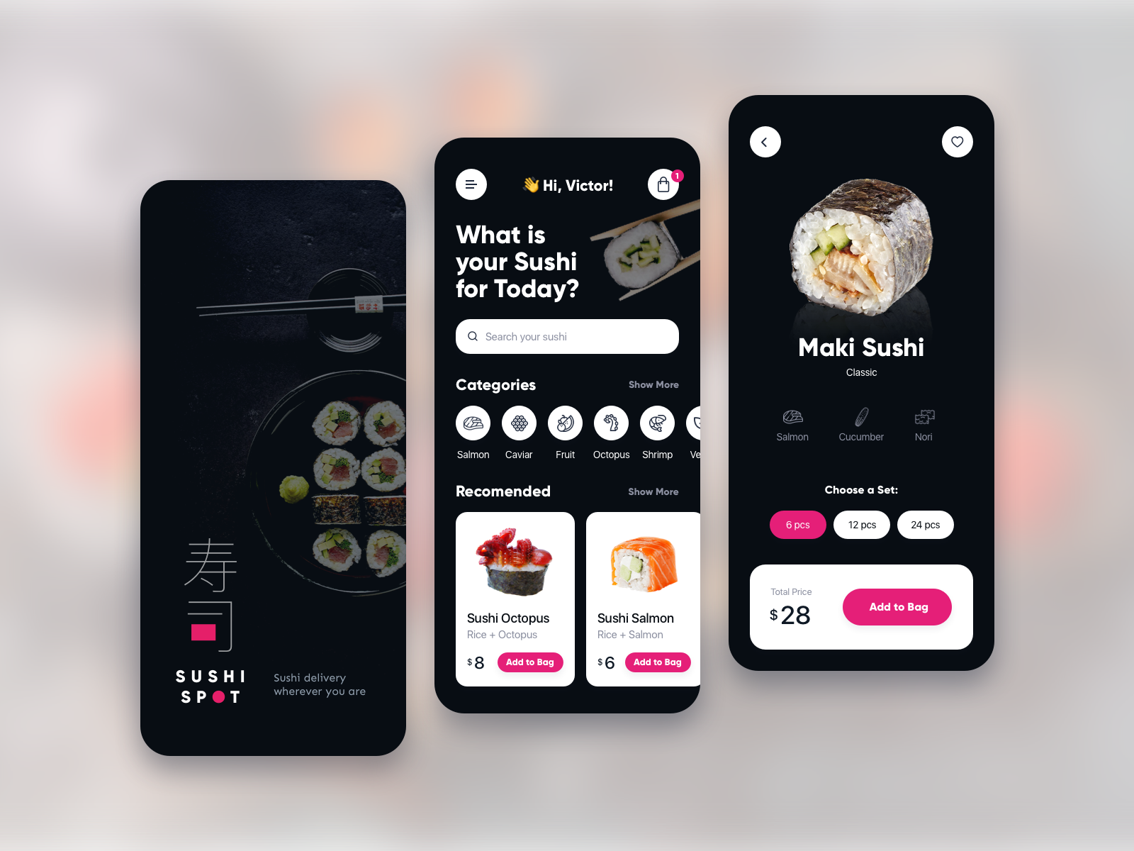 Concept Design for Sushi Spot App by Victor Curceatov on Dribbble