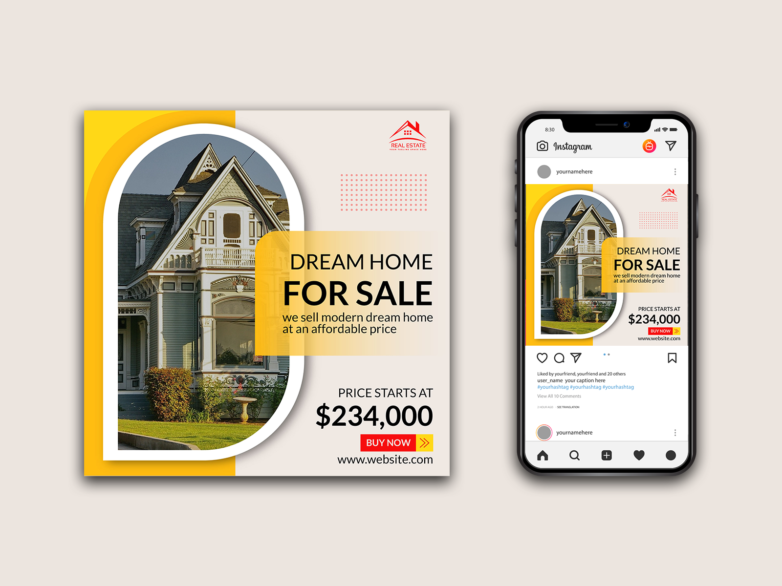 Real Estate Post Design / Social Media Post Design by Ripon Kumar Paul on Dribbble