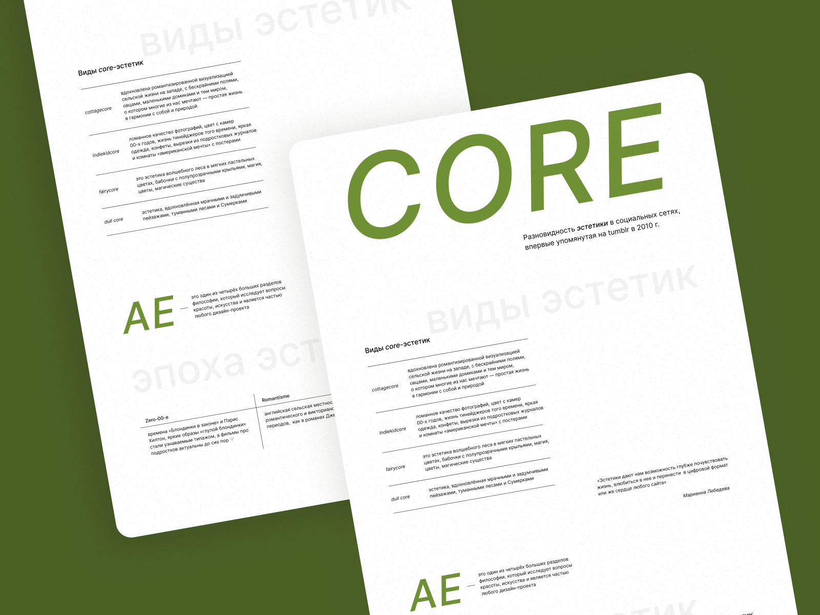 Design concept core-aesthetic by Anna Smolenskaya-Odintsova on Dribbble