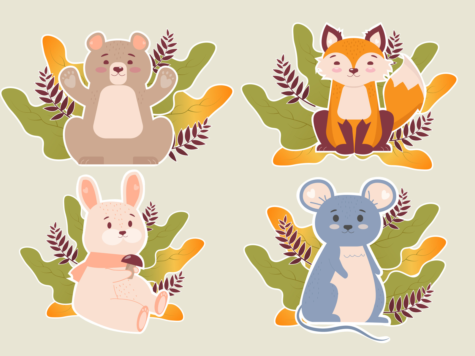 Set of animal drawing by Tatyana Lapina on Dribbble