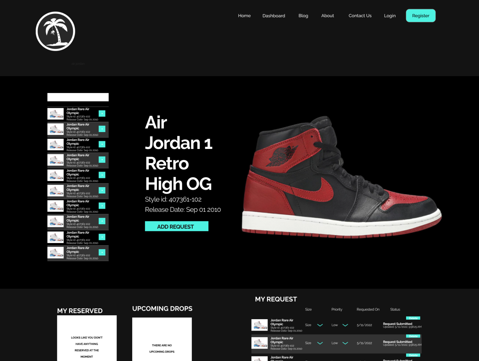 Sneaker Request Dashboard User Interface Design by Jae Min Kim on Dribbble