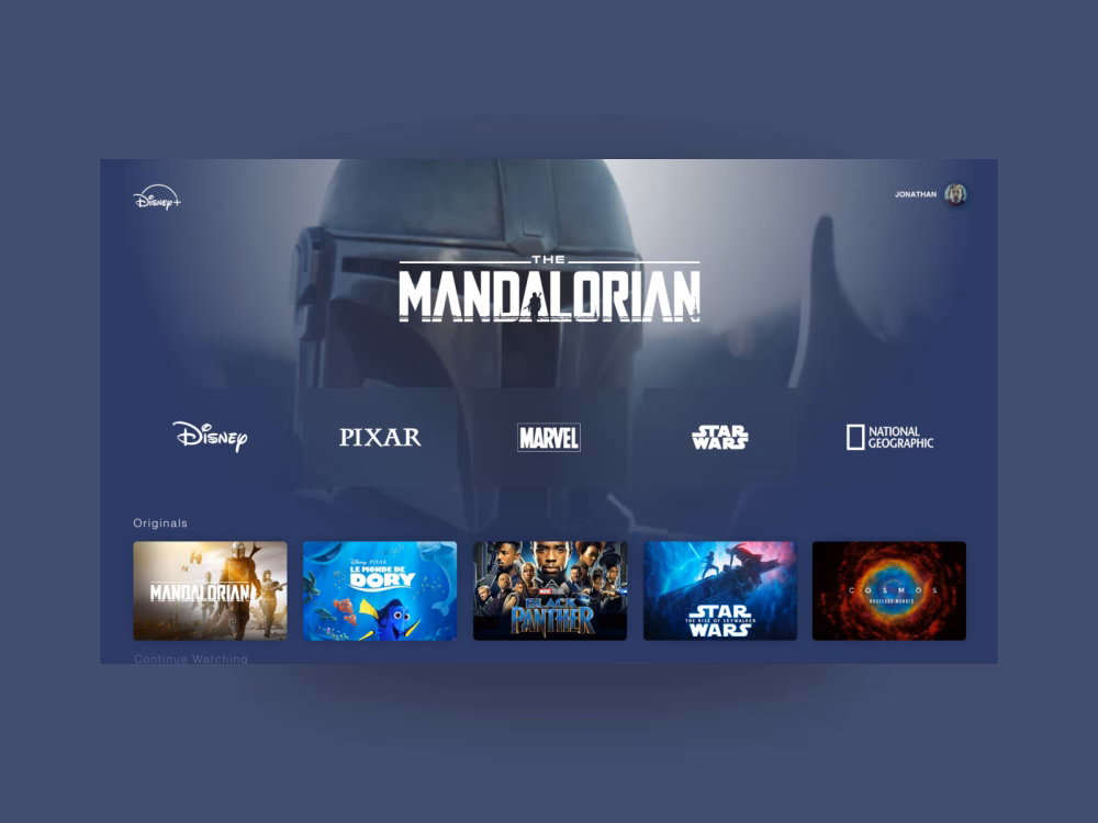 Disney+ design concept by Jonathan LARRADET on Dribbble