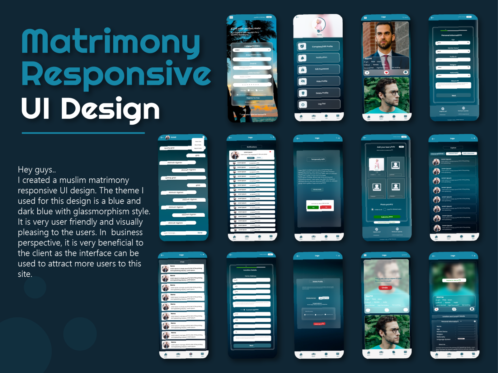 Matrimony responsive UI design by Nandu S Narayanan on Dribbble