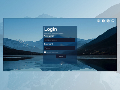 A Glass morphic Login Section created by HTML and CSS by Lovenish on ...