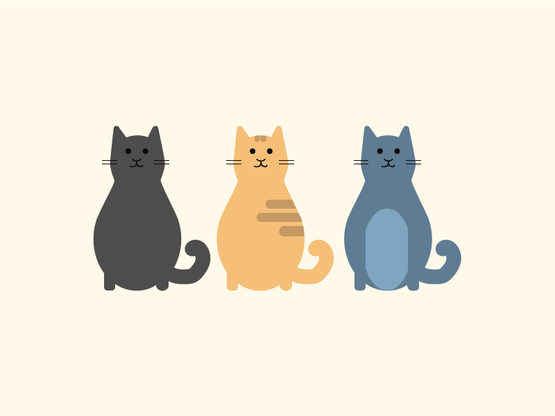 Three Cats by Nicole Kendrot on Dribbble