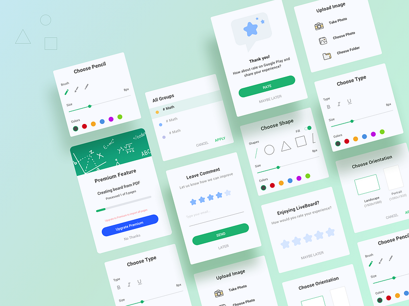 UI components by Helen Fahradyan on Dribbble