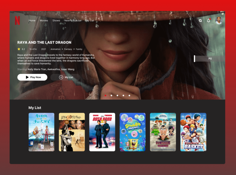 Daily UI 06 - Netflix Homepage by Na'Shay Collins on Dribbble