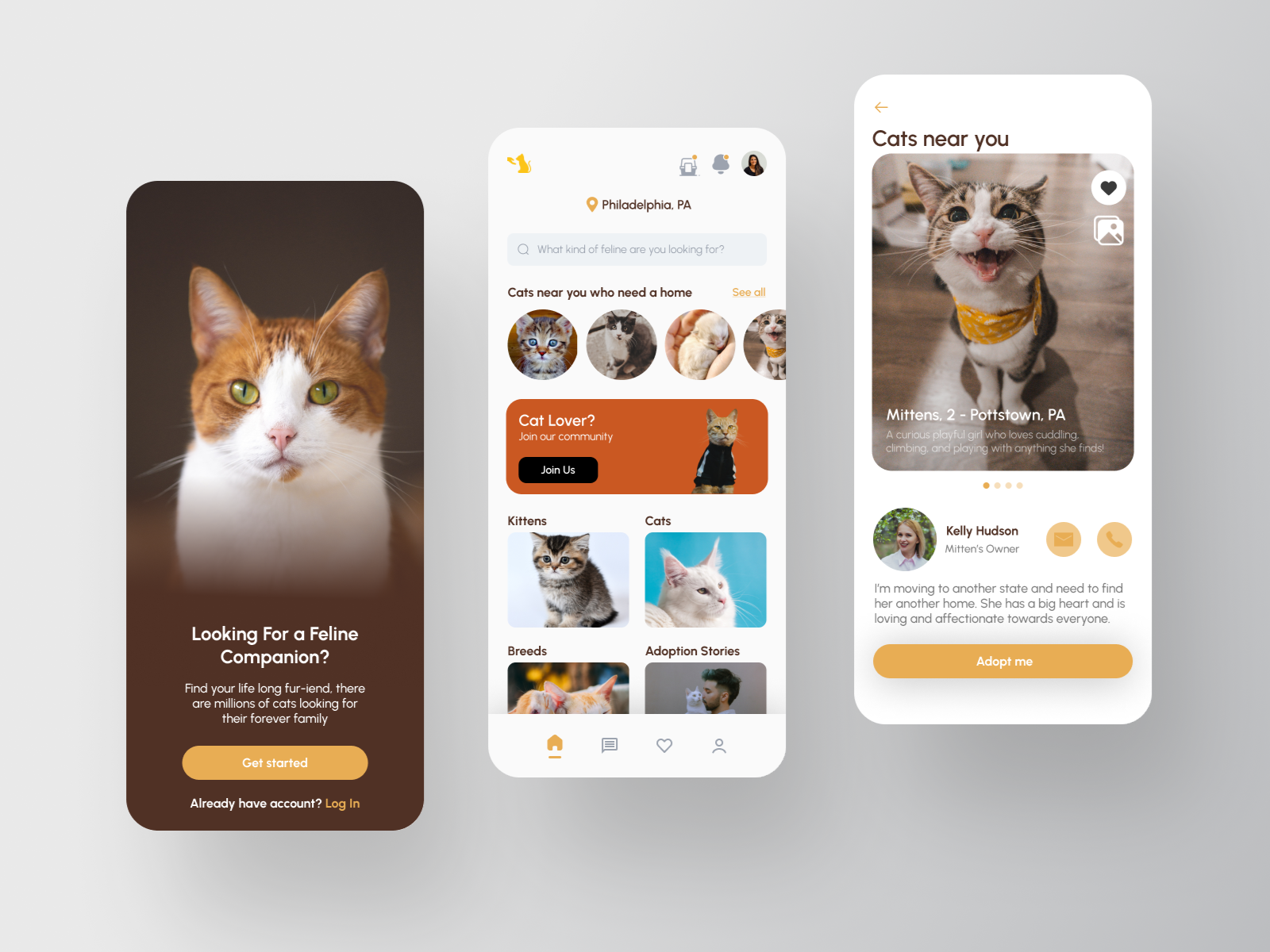 Cat Adoption App by Na'Shay Collins on Dribbble