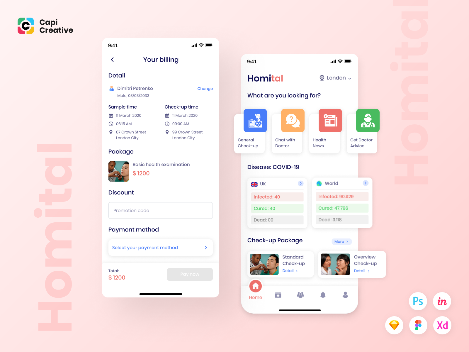 Homital - Telemedicine Mobile App UI Kit by Capi Product on Dribbble