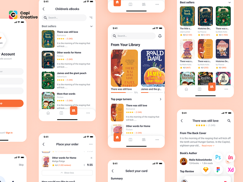 Lith E Book Store And E Reader App Ui Kit By Capi Product On Dribbble
