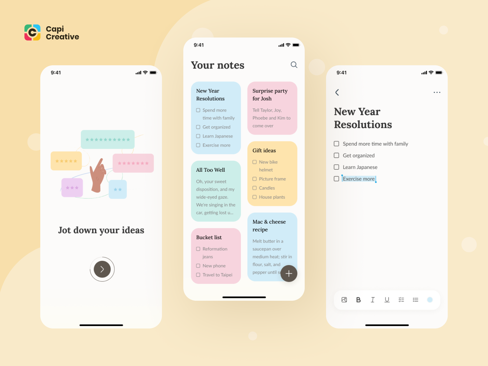 Note Taking UI Concept by Capi Product on Dribbble