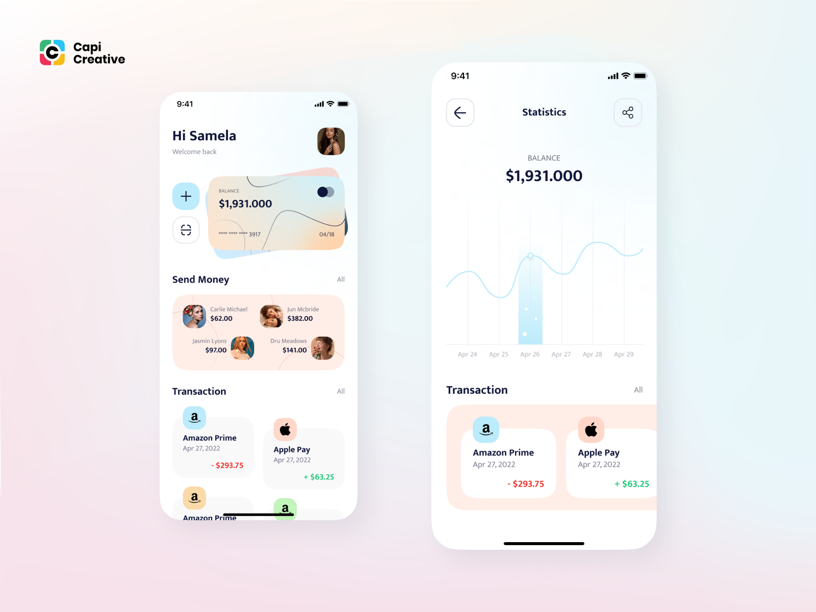 Finance UI Concept by Capi Product on Dribbble