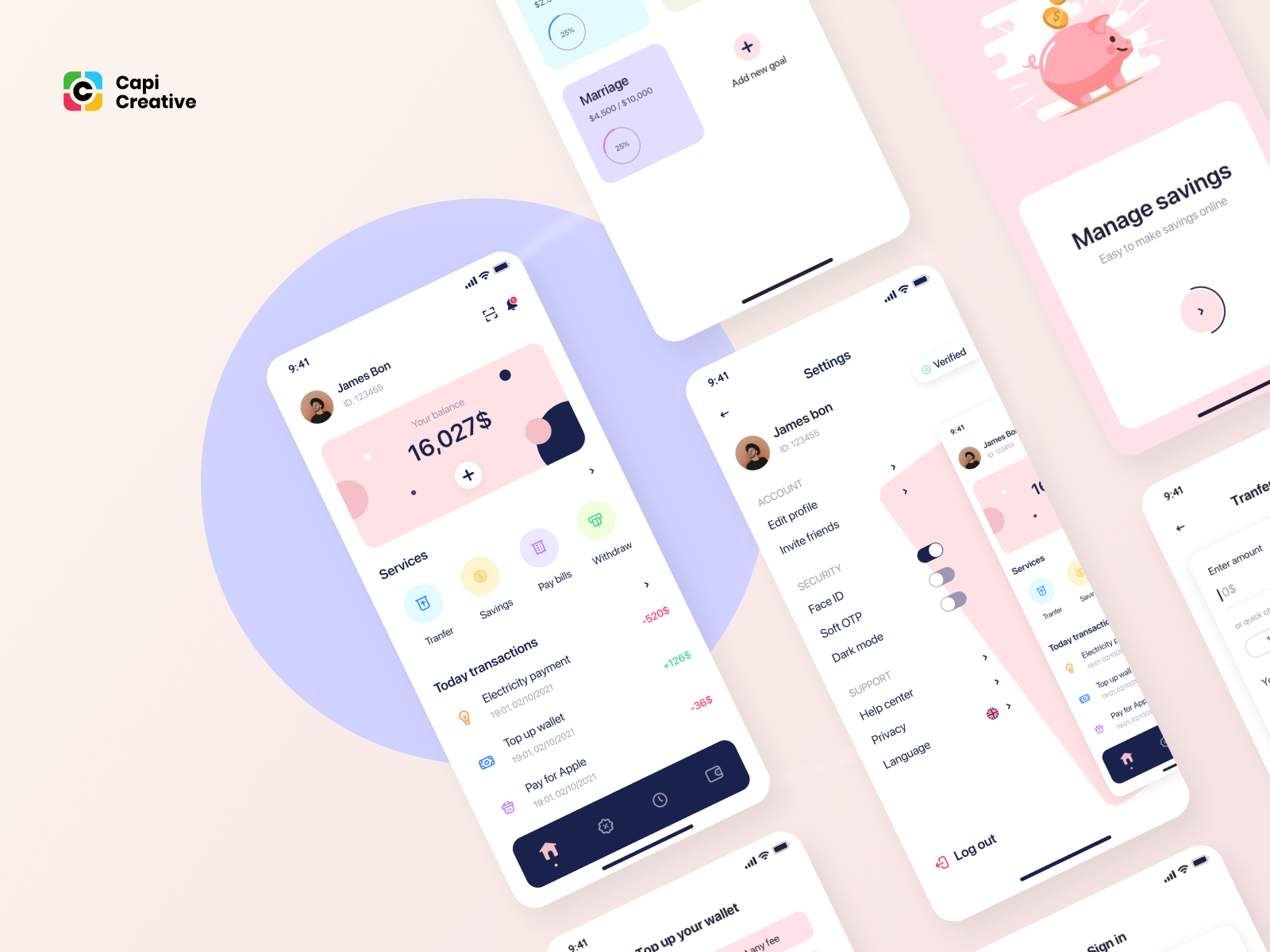MeFi - E-wallet App UI Kit by Capi Creative on Dribbble