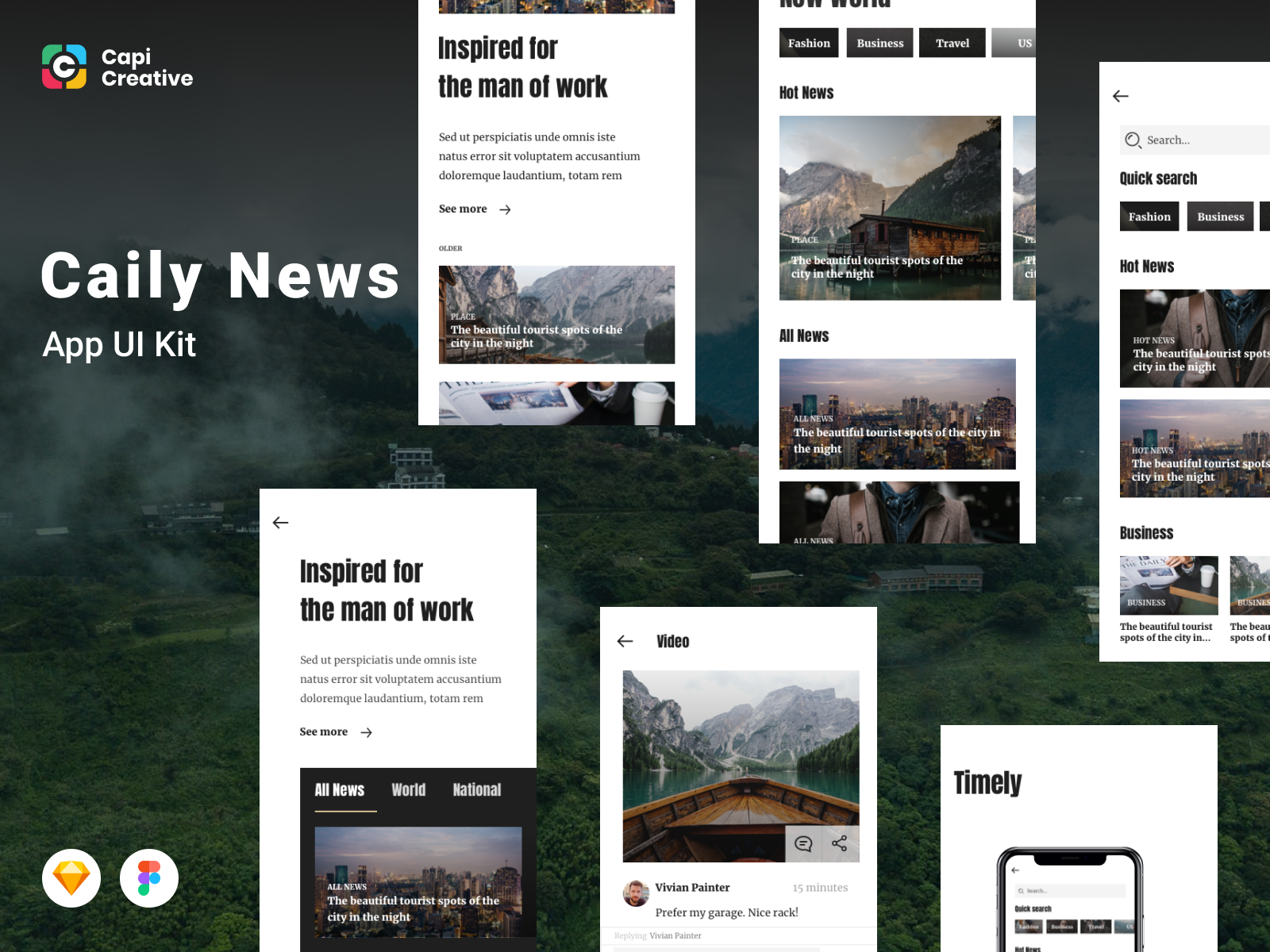 Caily News UI Kit Design by Capi Creative on Dribbble