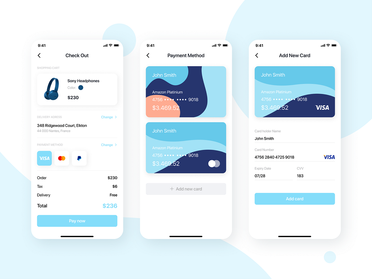 WeeklyUI #02: Payment Credit Card Screens Design by Capi Creative on ...
