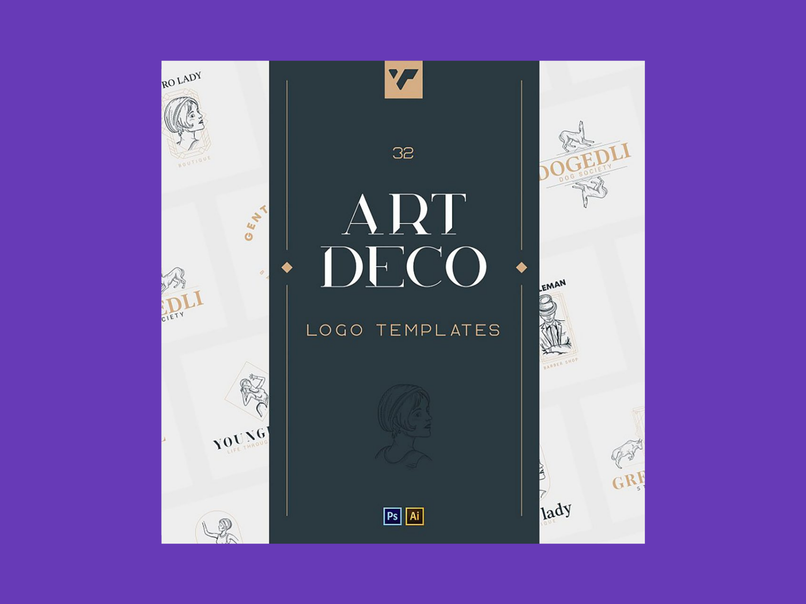 32 Art Deco Logo Templates by MasterBundles on Dribbble
