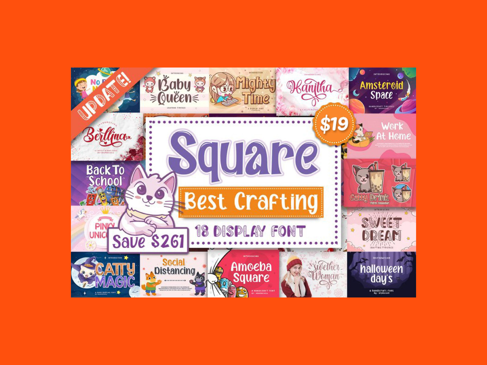 Square Font Bundle Deal: 18 Amazing Fonts by MasterBundles on Dribbble