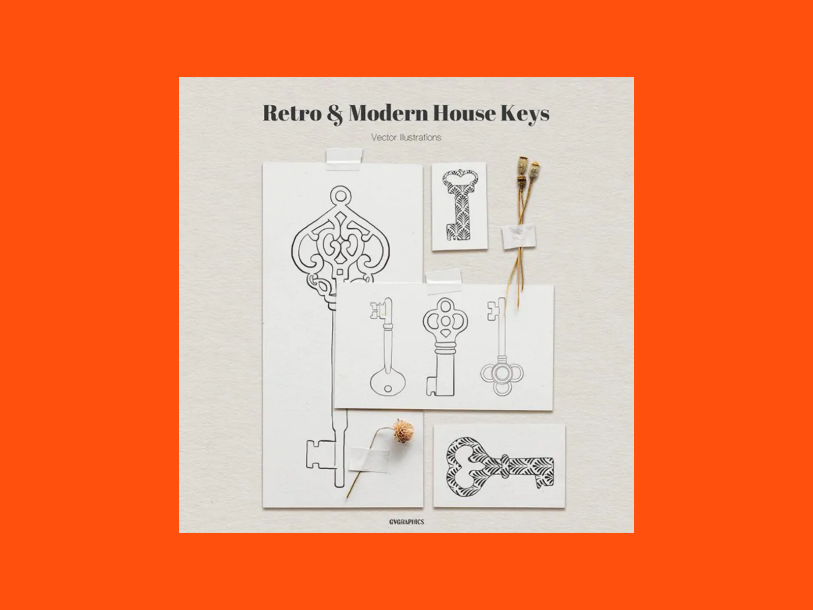 Retro and Modern House Keys Vector Illustrations by MasterBundles on ...
