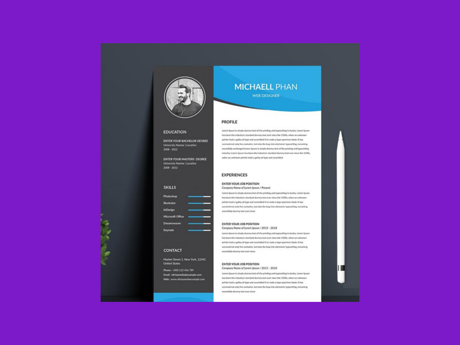Professional Web Designer Resume Template by MasterBundles on Dribbble