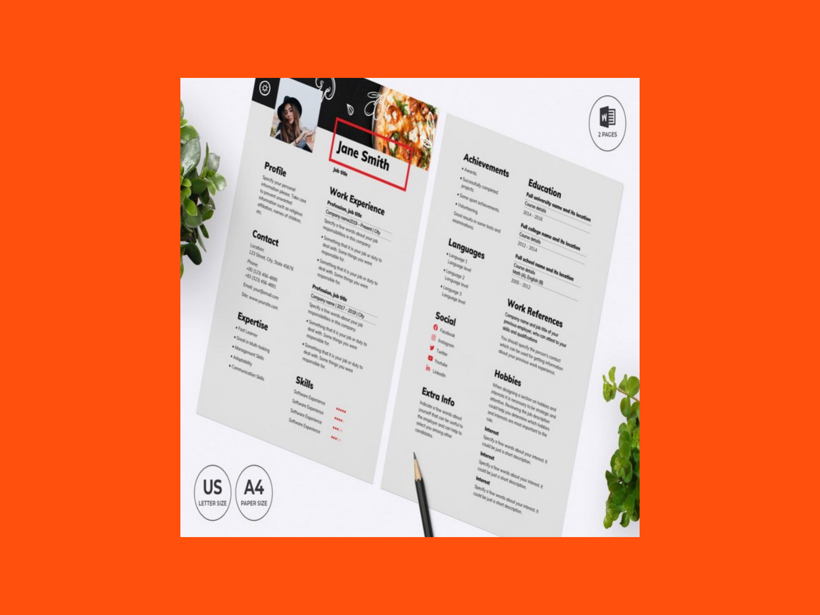 Pizza CV Resume Template by MasterBundles on Dribbble