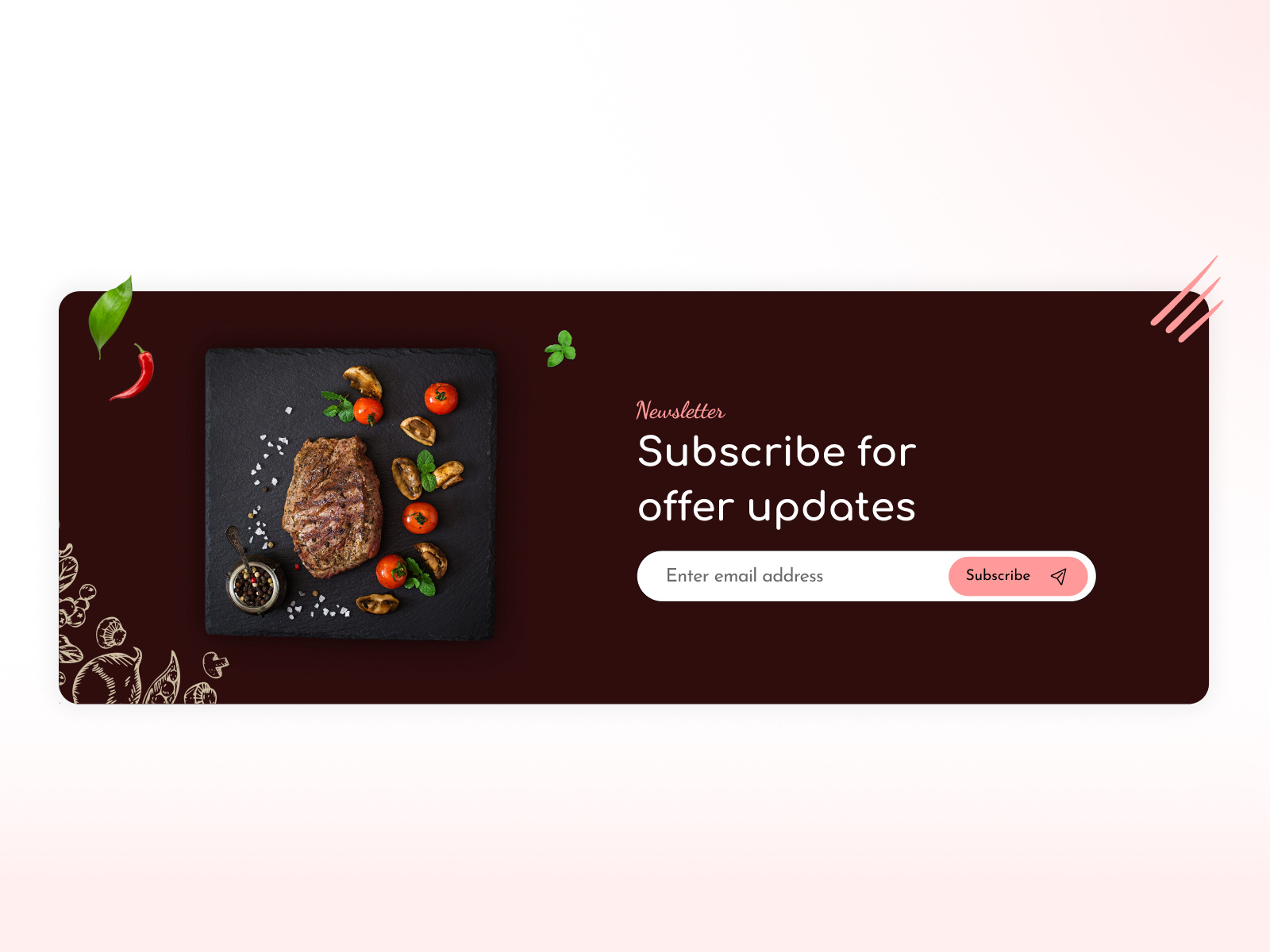 Newsletter sign up form by Salman G. Samar on Dribbble