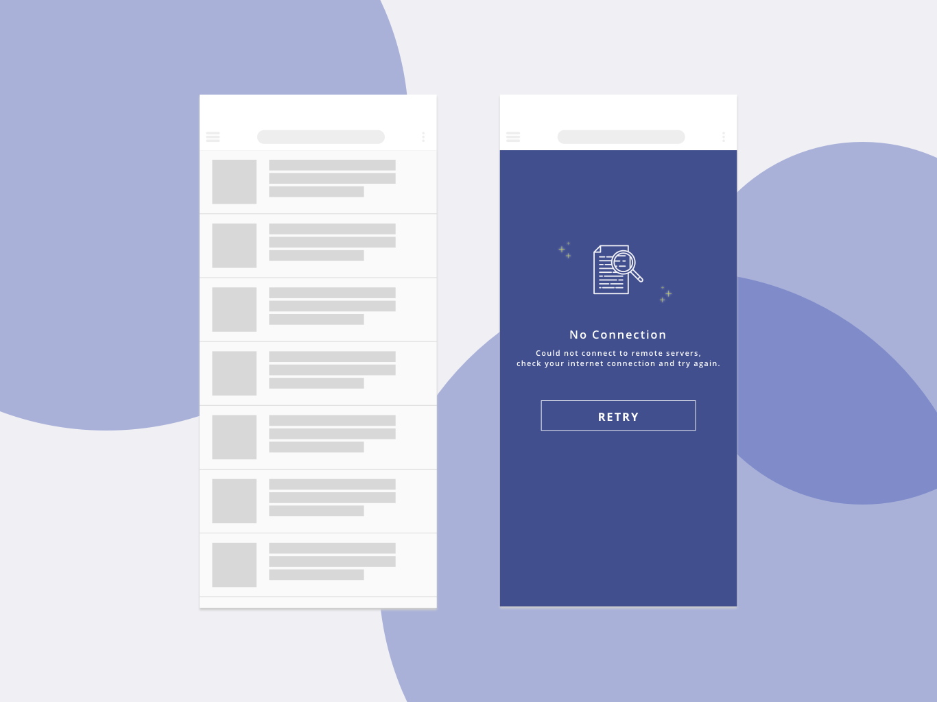 Loading and retry states by Deepak on Dribbble