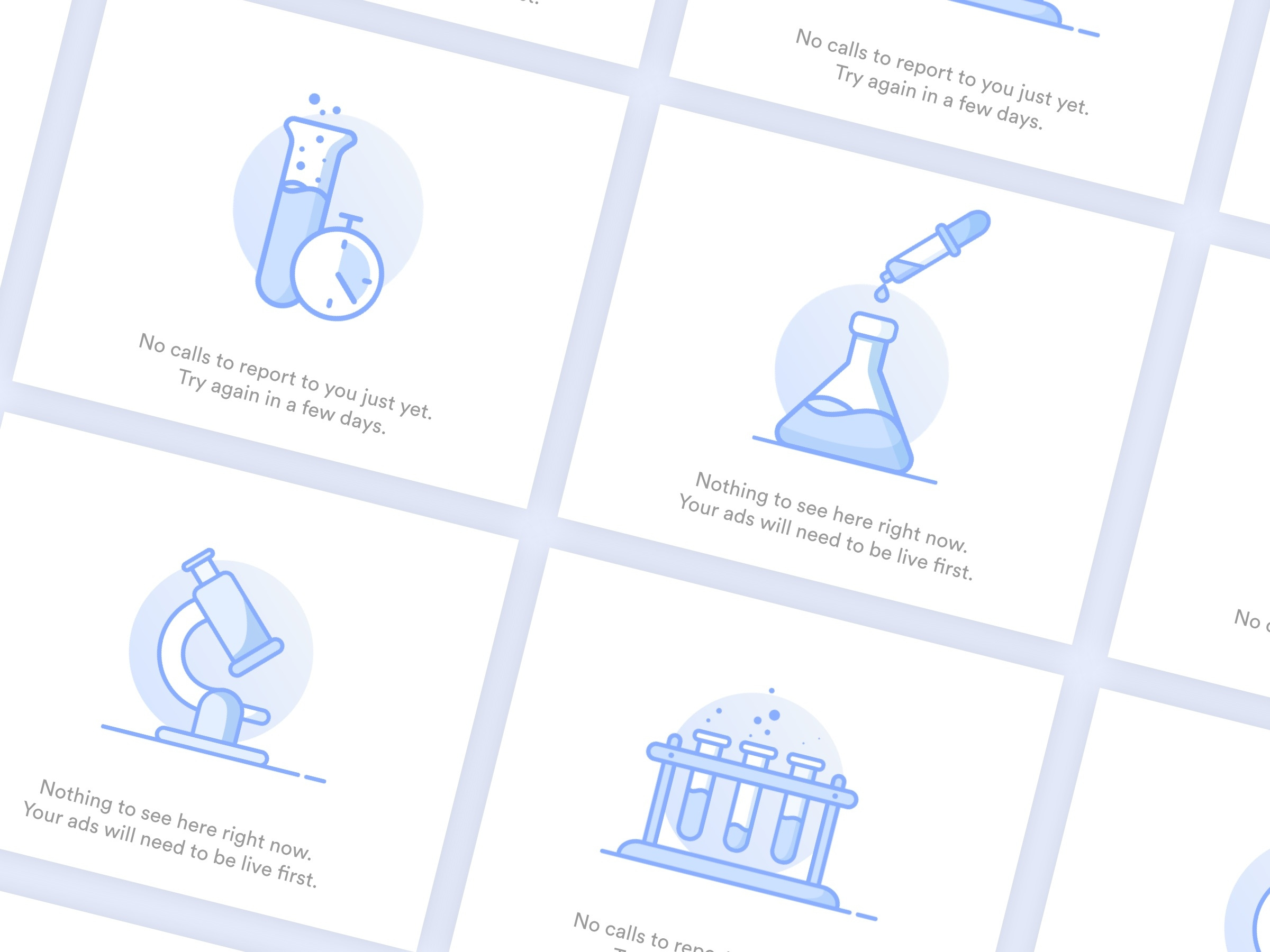 Empty states for dashboard by Annelies on Dribbble