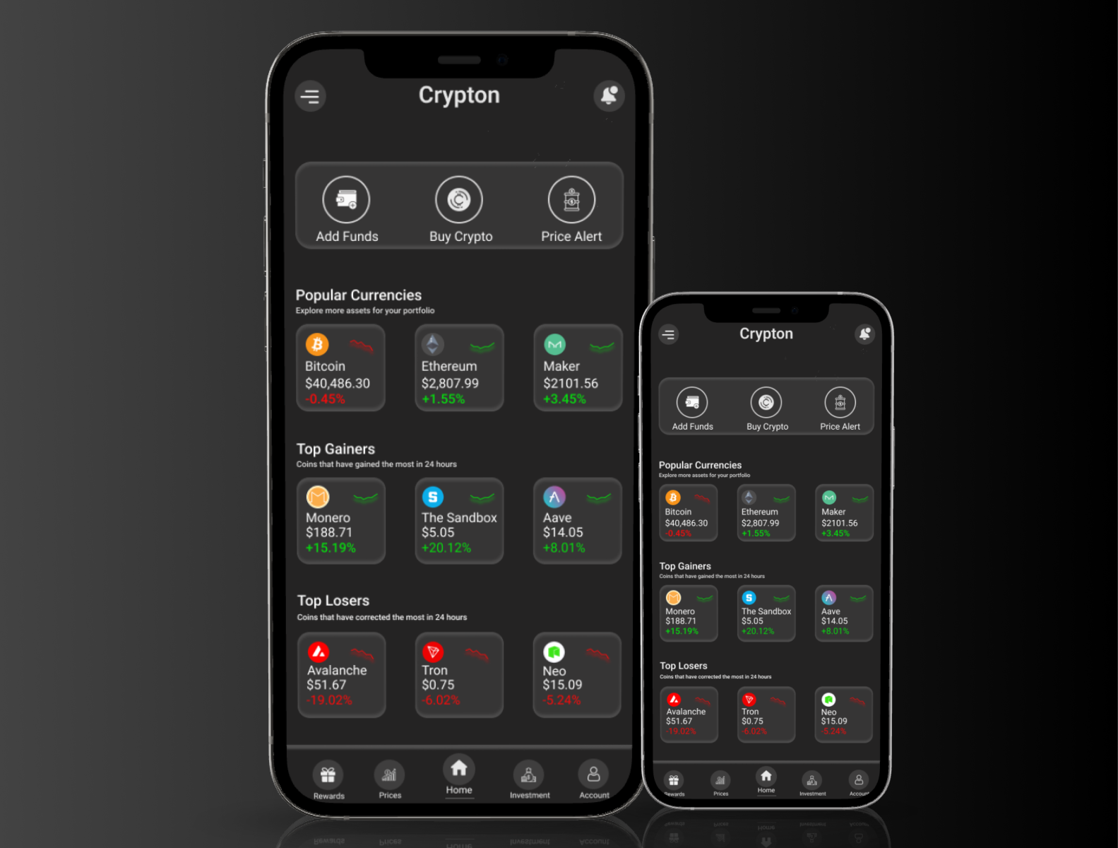 Crypto App UI Home Screen Concept by Aatif Khan on Dribbble