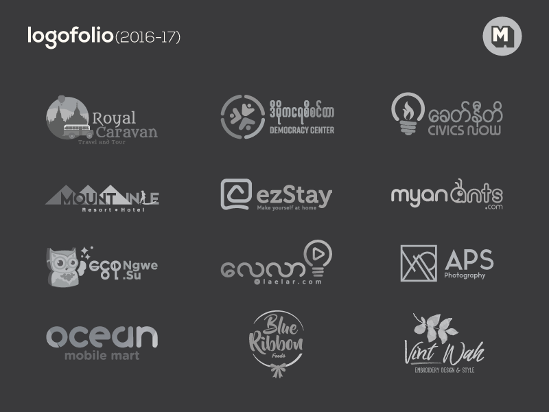 M_design's logofolio by Mekong Kyaw Swar on Dribbble