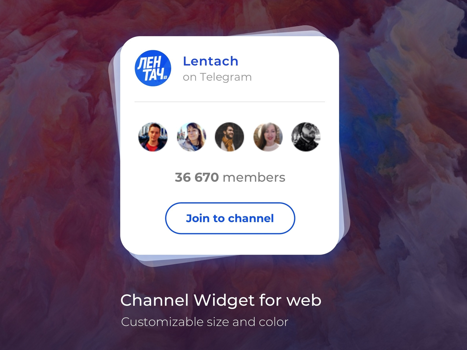 Telegram Channel Widget by local design on Dribbble