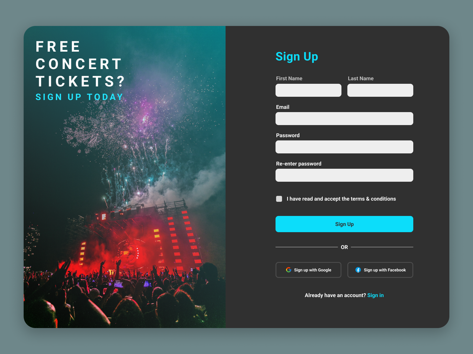 Sign Up Page UI by Manish Varrier on Dribbble