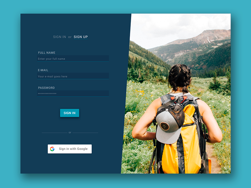 Daily UI :: 001 - Sign Up by Ricardo Teixeira on Dribbble