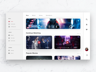 Streaming UI concept by Gary ML on Dribbble