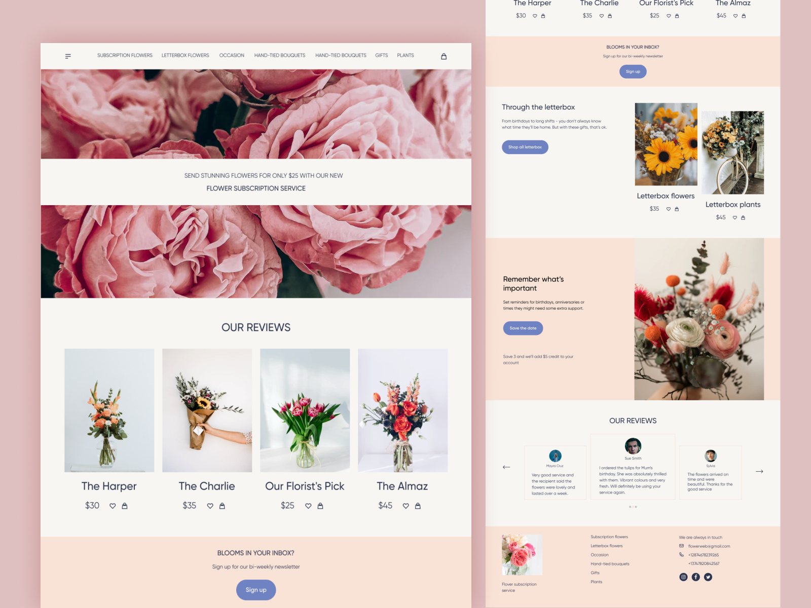 Florist Landing page by Vika Dupliakina on Dribbble