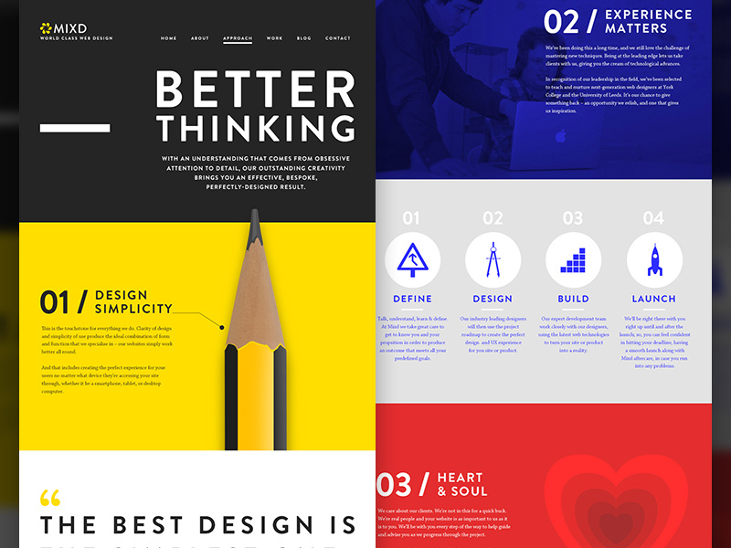 Mixd – 'Approach' page by Mike Kus on Dribbble