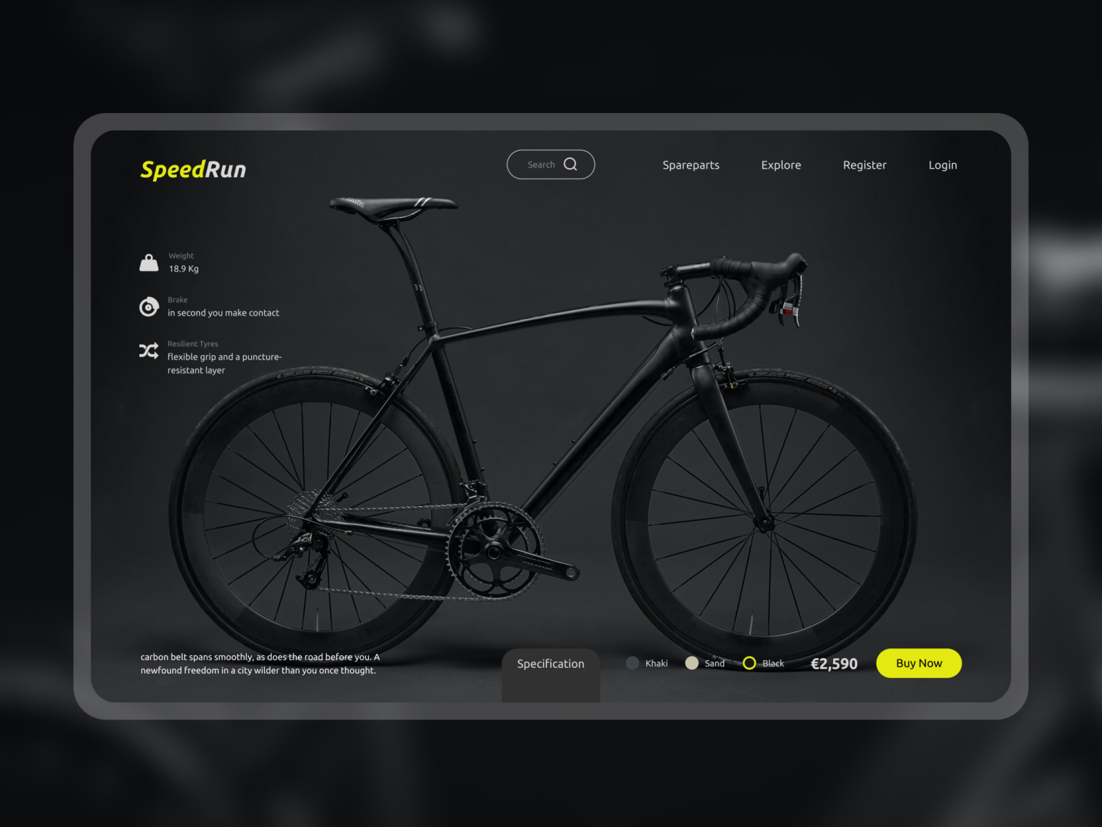 Simple Design Website bicycles by Prahastito (catlogic8) on Dribbble