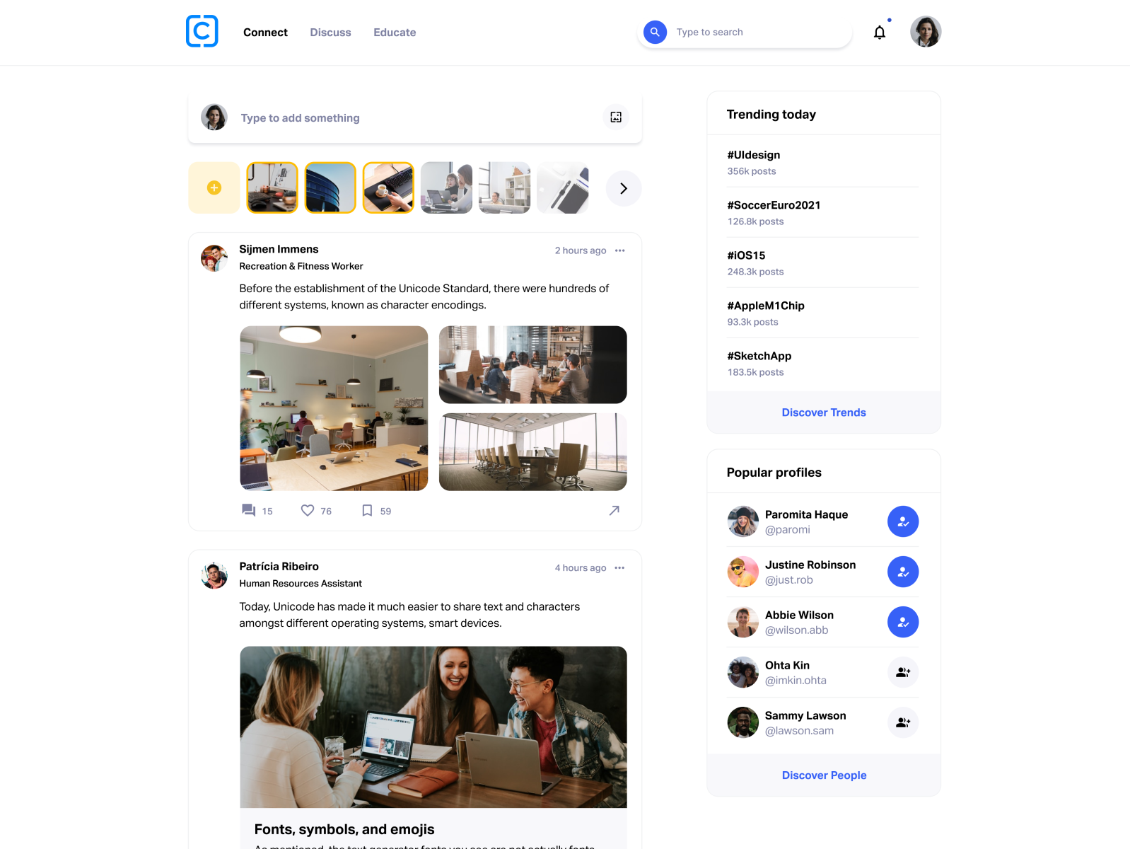 Social network platform by May Sun Design on Dribbble