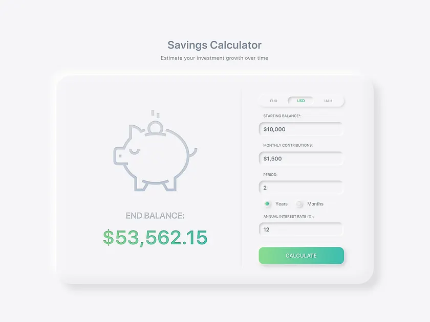 Calculator UI designs, themes, templates and downloadable graphic ...