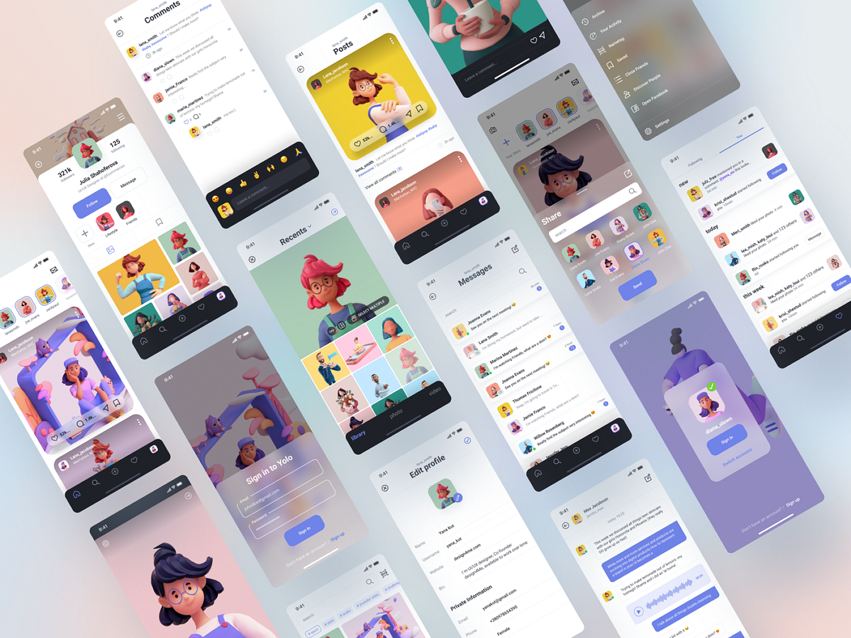 Social Media Ui Kit By Julia Shagofferova 🇺🇦 On Dribbble 