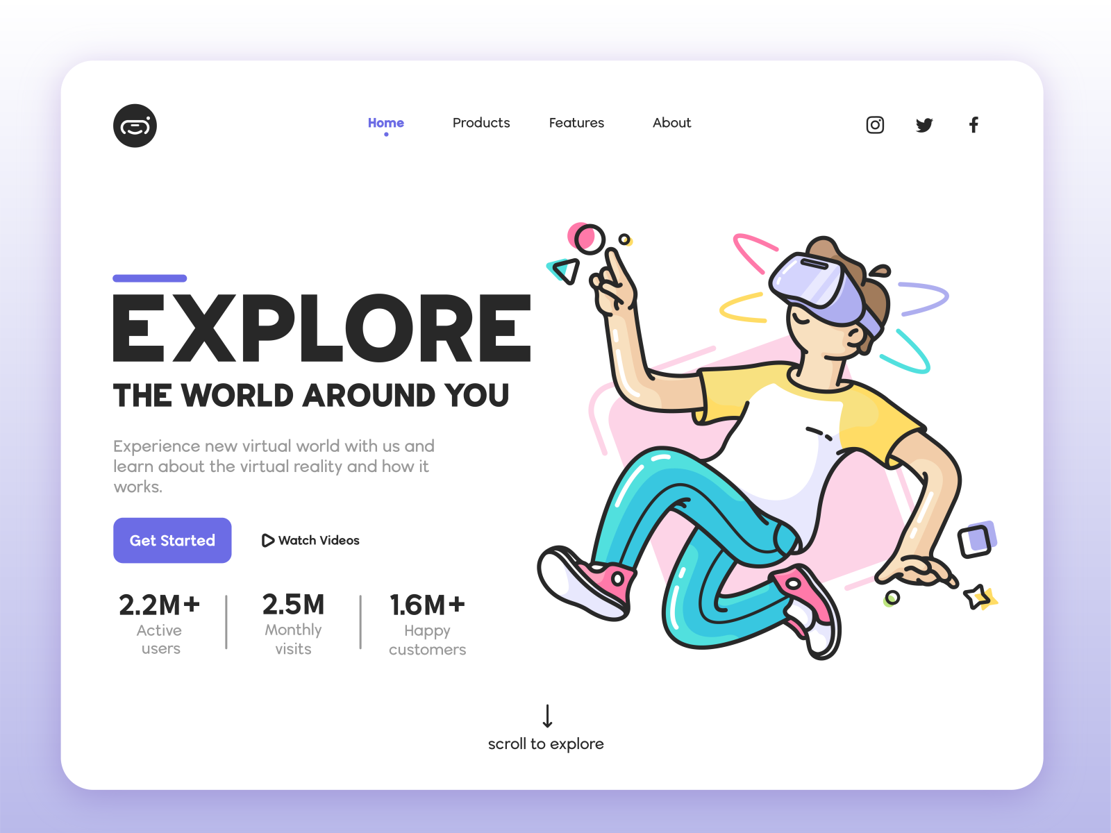 Vision - Virtual Reality Landing Page Website by Mano Thomas on Dribbble