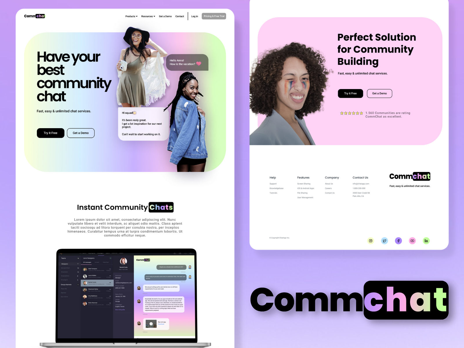 Commchat - Landing Page Design by Jelena Lukić - JLu Digital on Dribbble